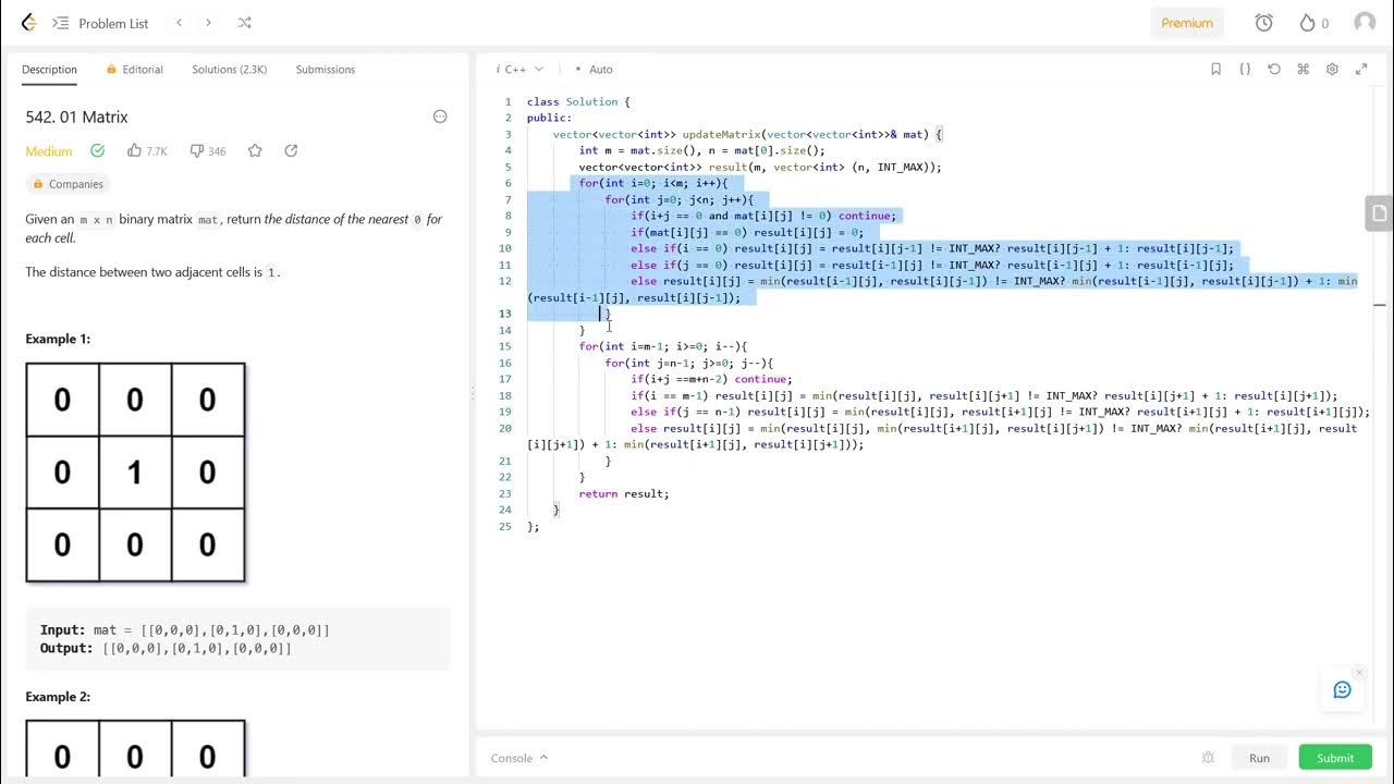 Grind75 P27 | 01 Matrix | LeetCode | C++ - YouTube