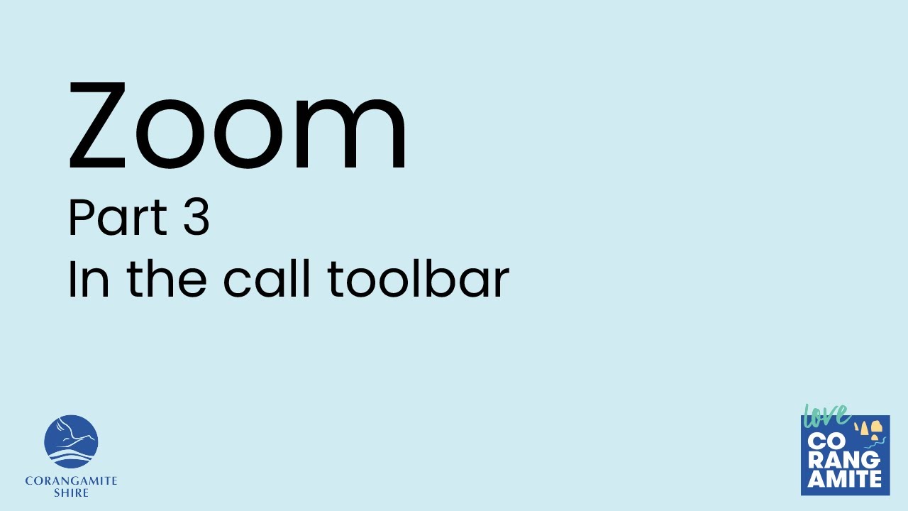 Zoom Part 3 In the call toolbar - YouTube