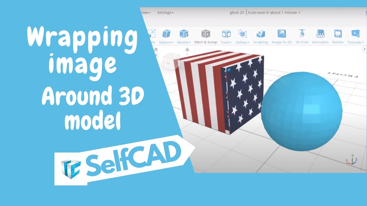 How to wrap images around a 3D model in #SelfCAD - YouTube