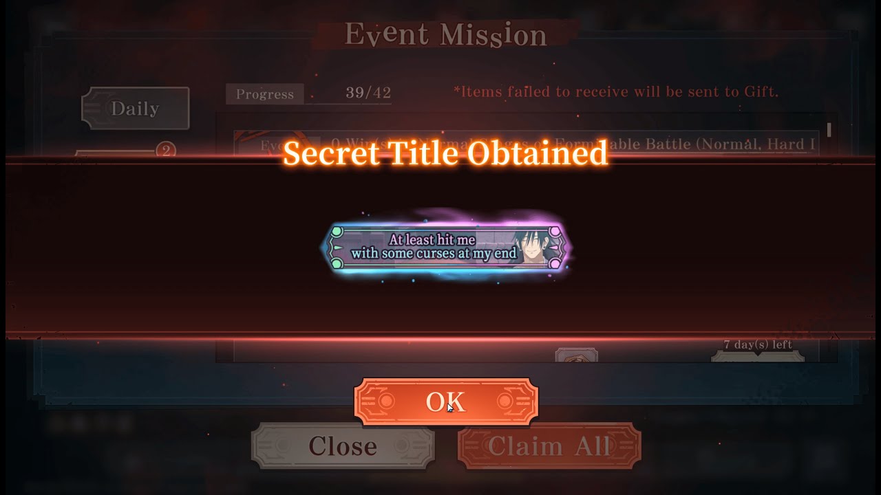 (JJK Phantom Parade) JJK0 Secret Title - (Map Event) - YouTube