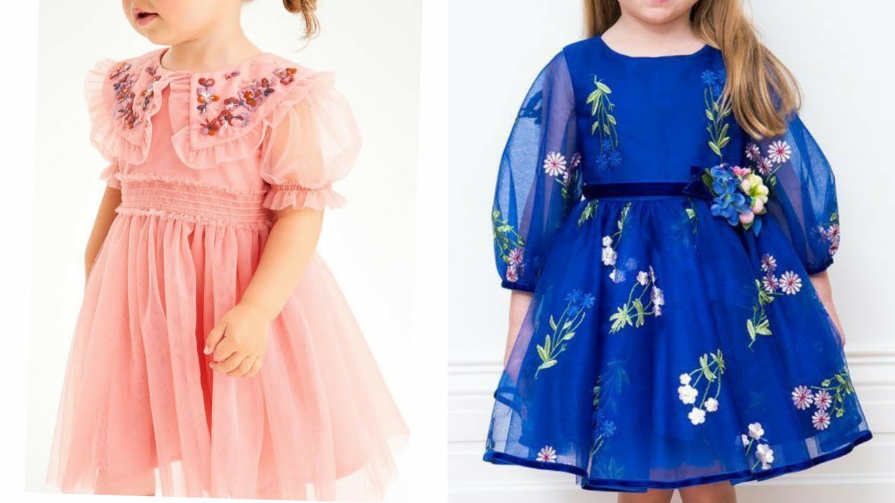 lace Frock Design For 1-7 year girls||Little Girls net Frock Design ...