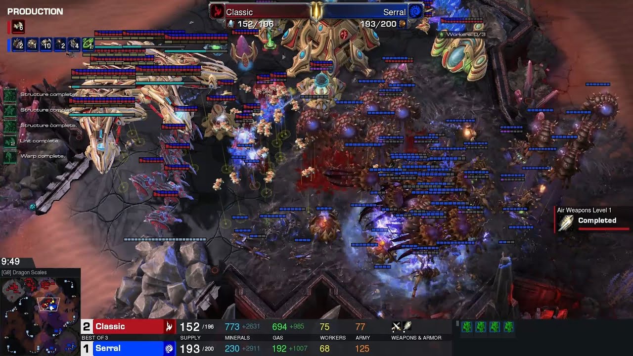 Starcraft II Gamers8 2023 Aug4 Classic(P) v Serral(Z) Game 3 MAPS - [G8 ...