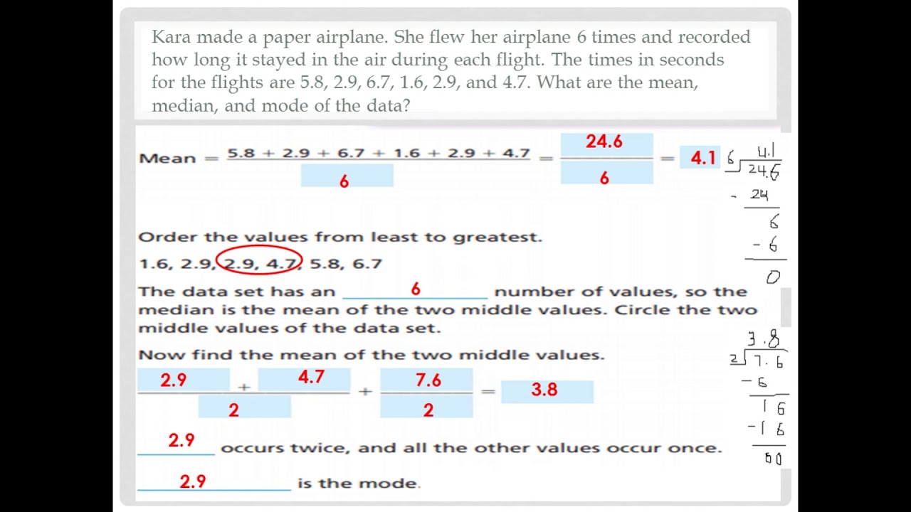 6th Grade L12.6 Measures of Center - YouTube