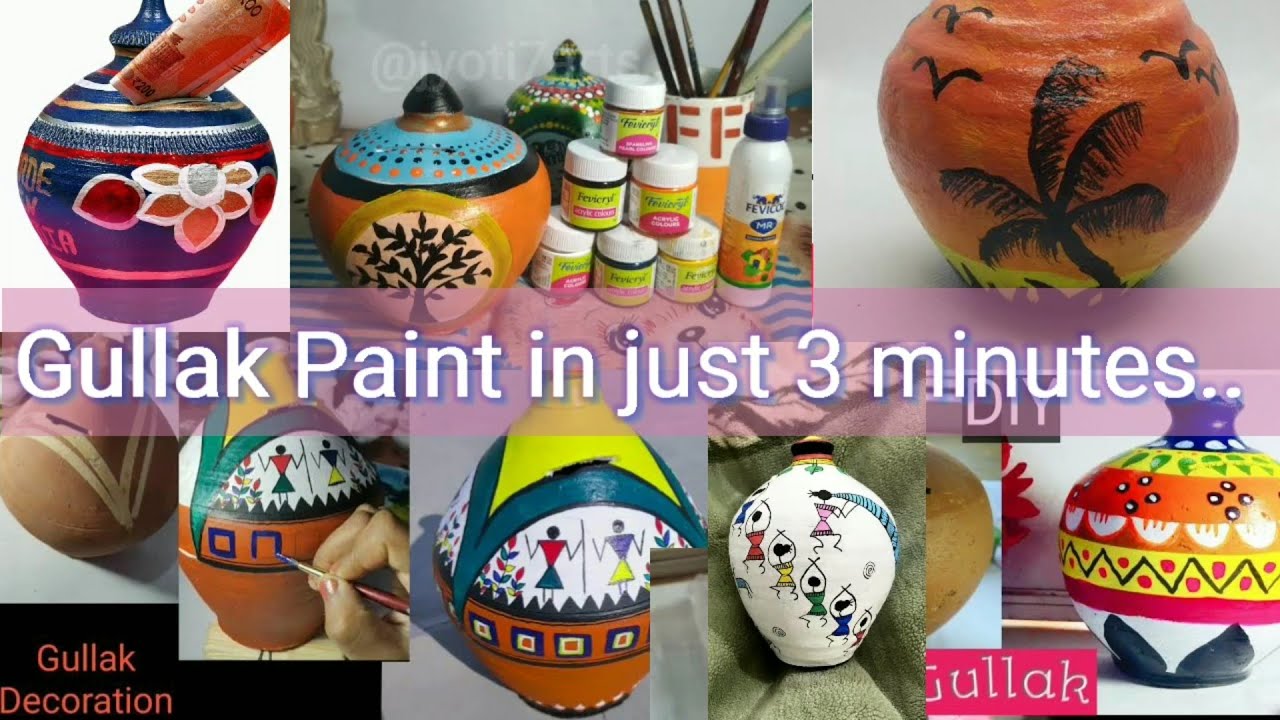 Gullak painting ideas 🎨 | Gullak paint |3 min mein gullak paint karana ...