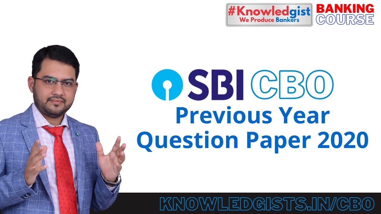 SBI CBO Previous Year Question Paper | 2020 - YouTube