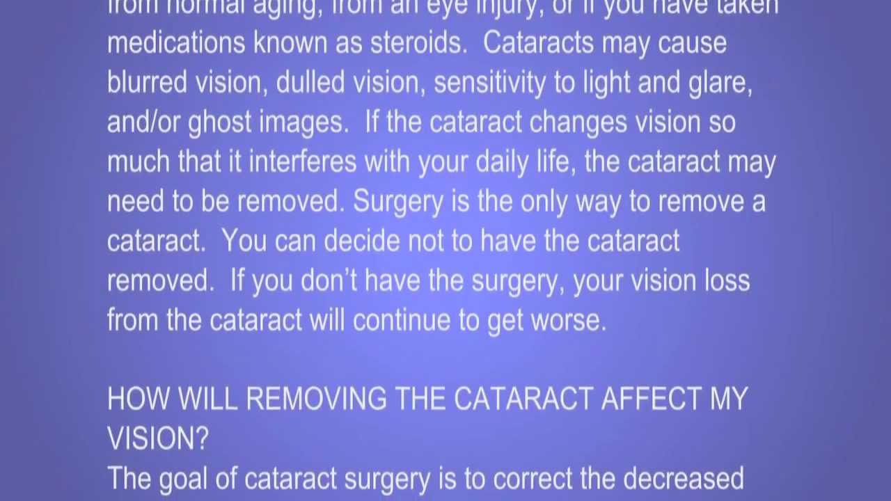 Paul Ernest, M.D. - Cataract Consent - YouTube