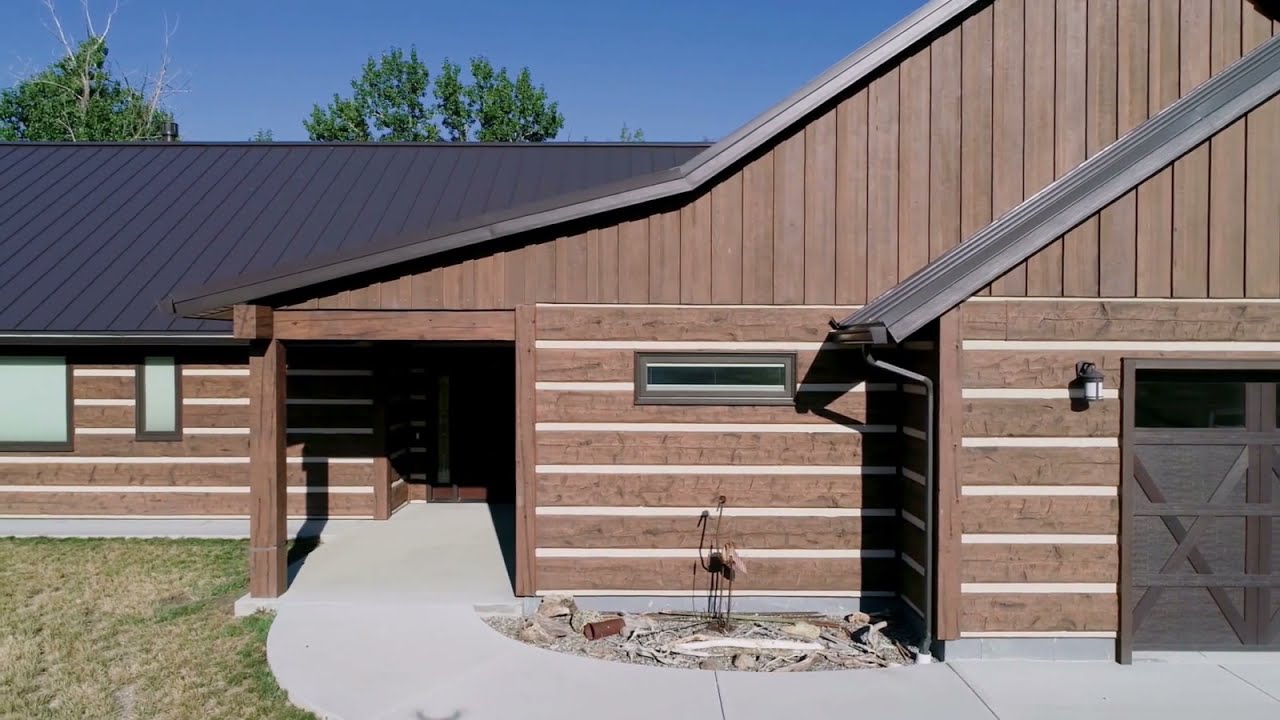 Modern Log Home Built With EverLog Siding - YouTube