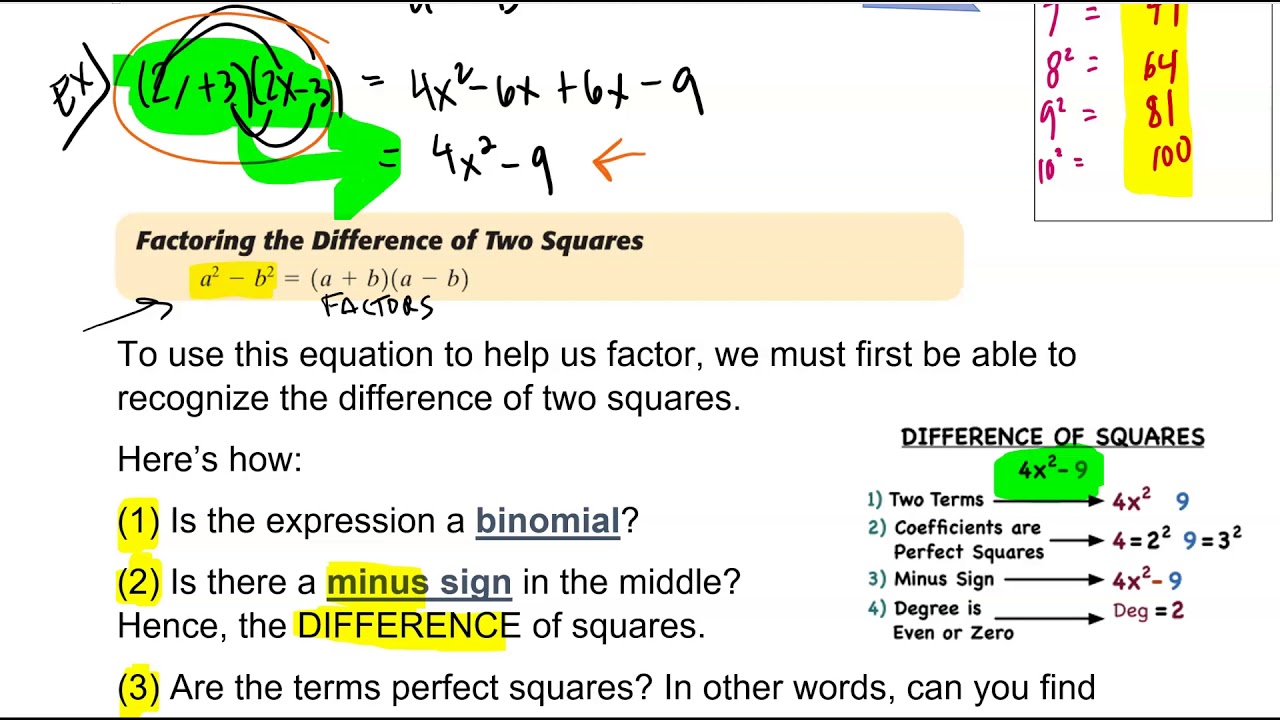 5 2 Factoring The Difference Of Two Squares YouTube 5-2-factoring-the-difference-of-two-squares-youtube