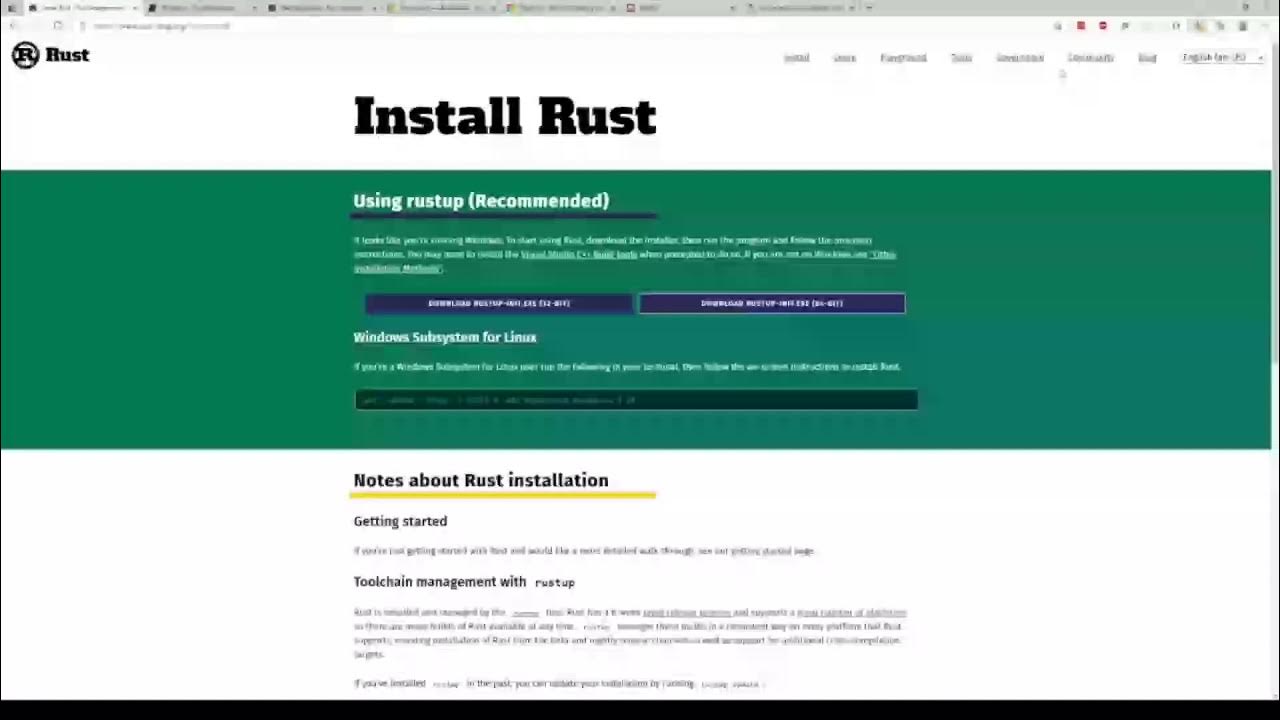 Installing Rust on Windows with the MSVC Toolchain - YouTube