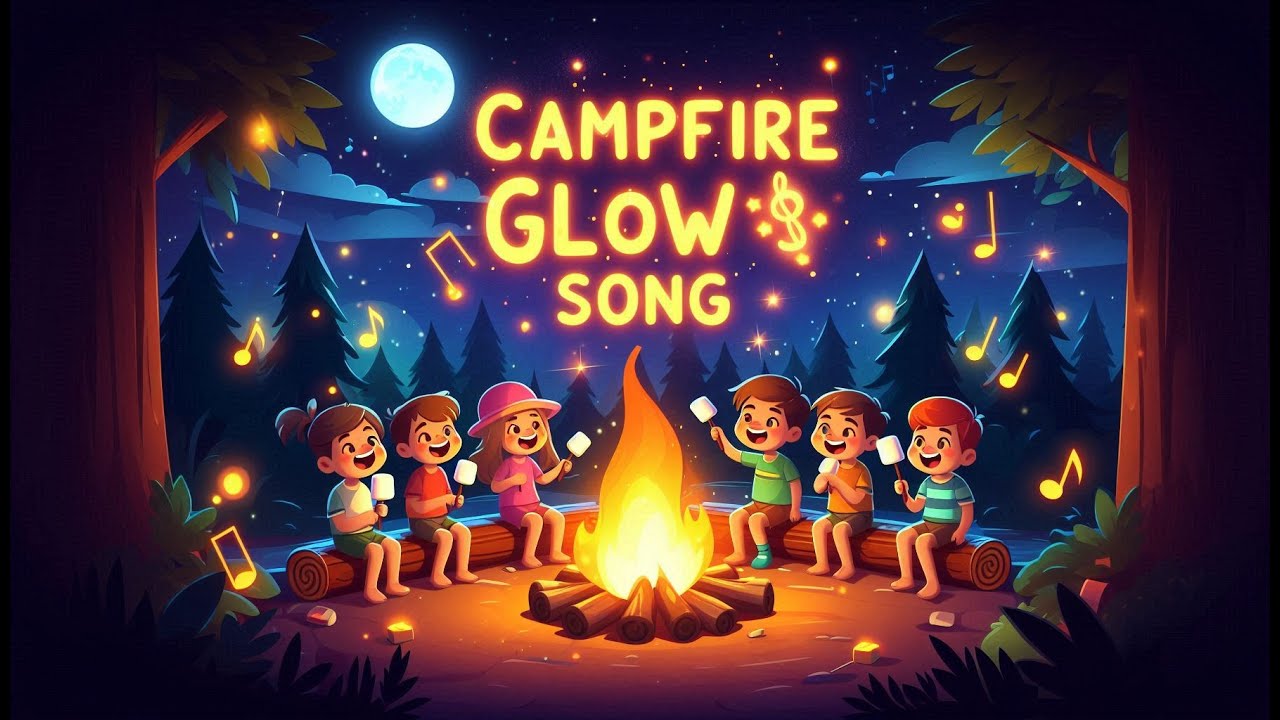 "Sitting by the Campfire Glow 🌟 | Fun Campfire Song for Kids" - YouTube