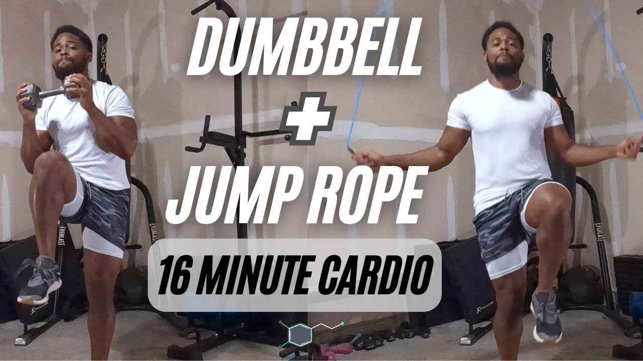 16-Minute Jump Rope + Dumbbell BODY TONING CARDIO | Follow Along Home ...