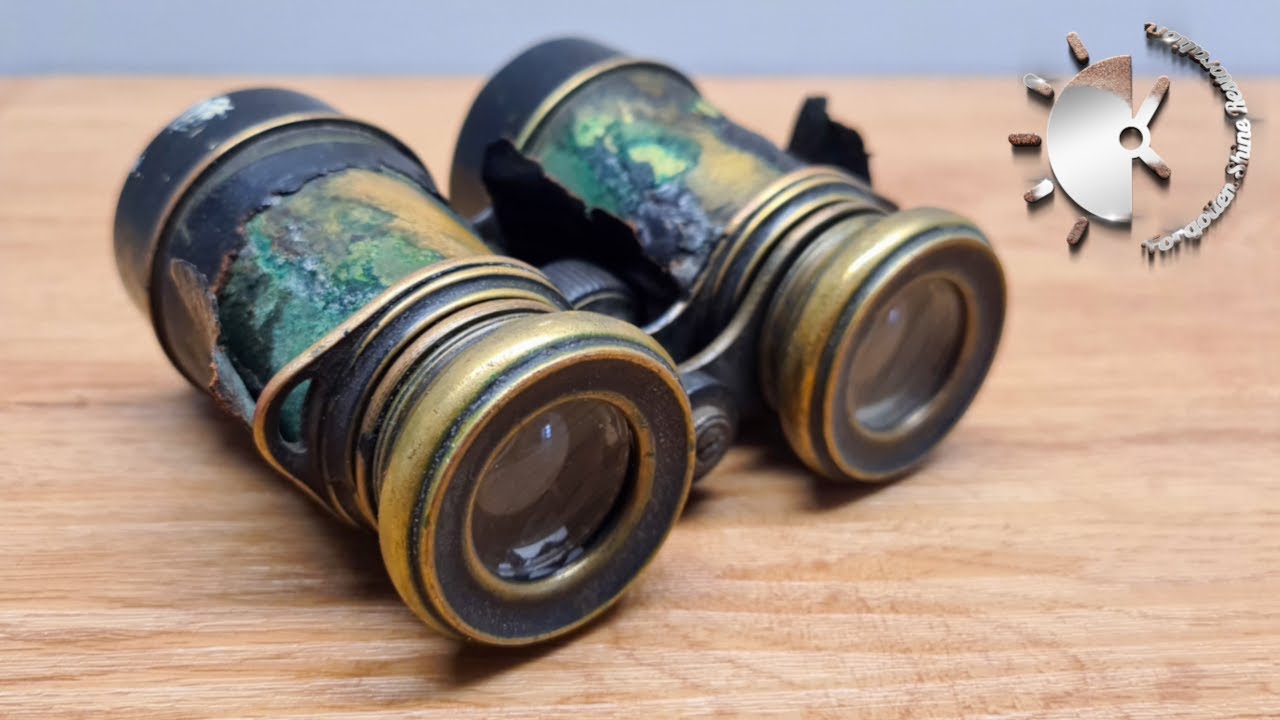 German 'St. Hubertus Glas' binoculars restoration [very damaged leather ...