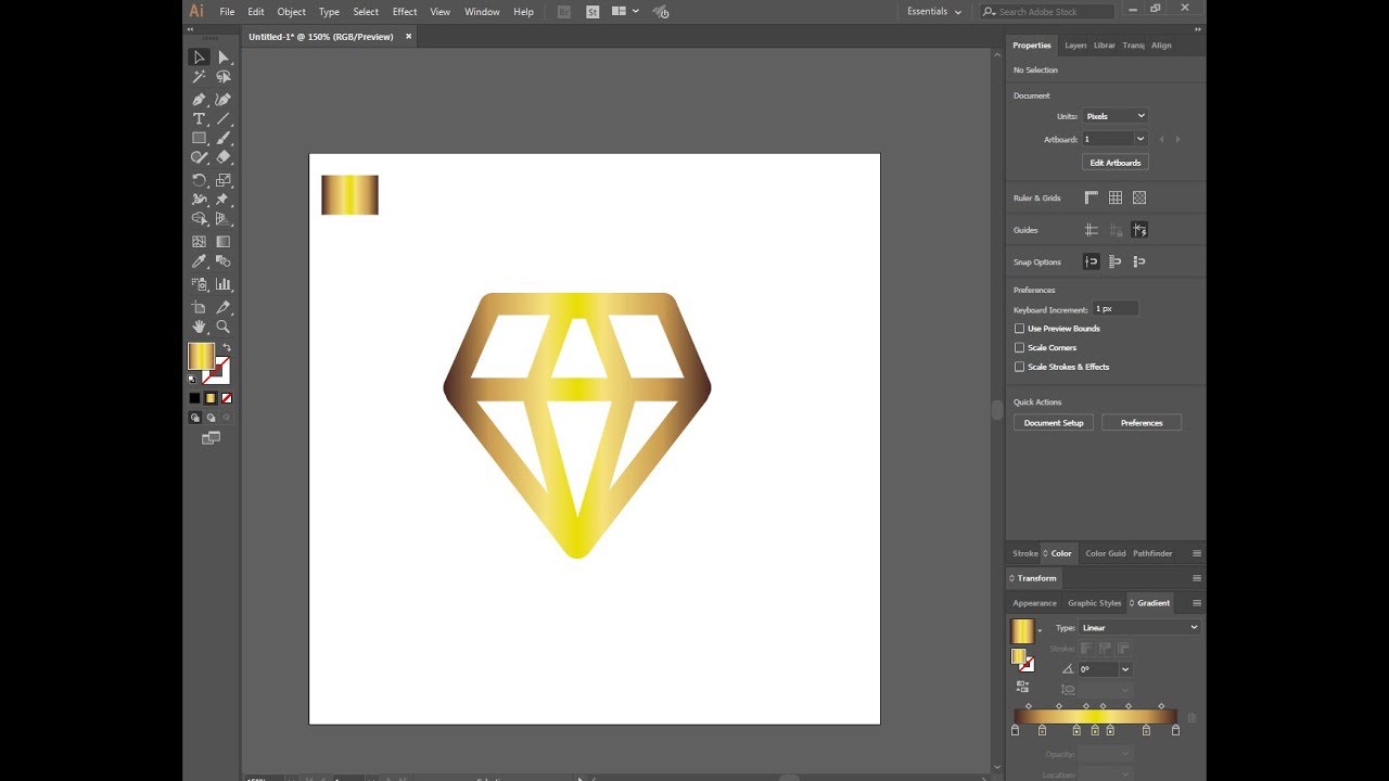 HOW TO MAKE GOLDEN GRADIAN IN ILLUSTRATOR CC 2018 - YouTube
