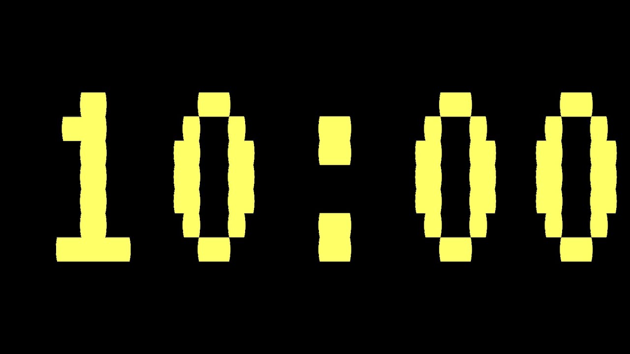 10 minutes Countdown Timer - Black Background - Unmellow Yellow - YouTube