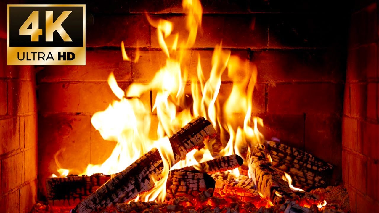 🔥 Cozy Fireplace 4K (10 HOURS). Fireplace Ambience with Crackling Fire ...