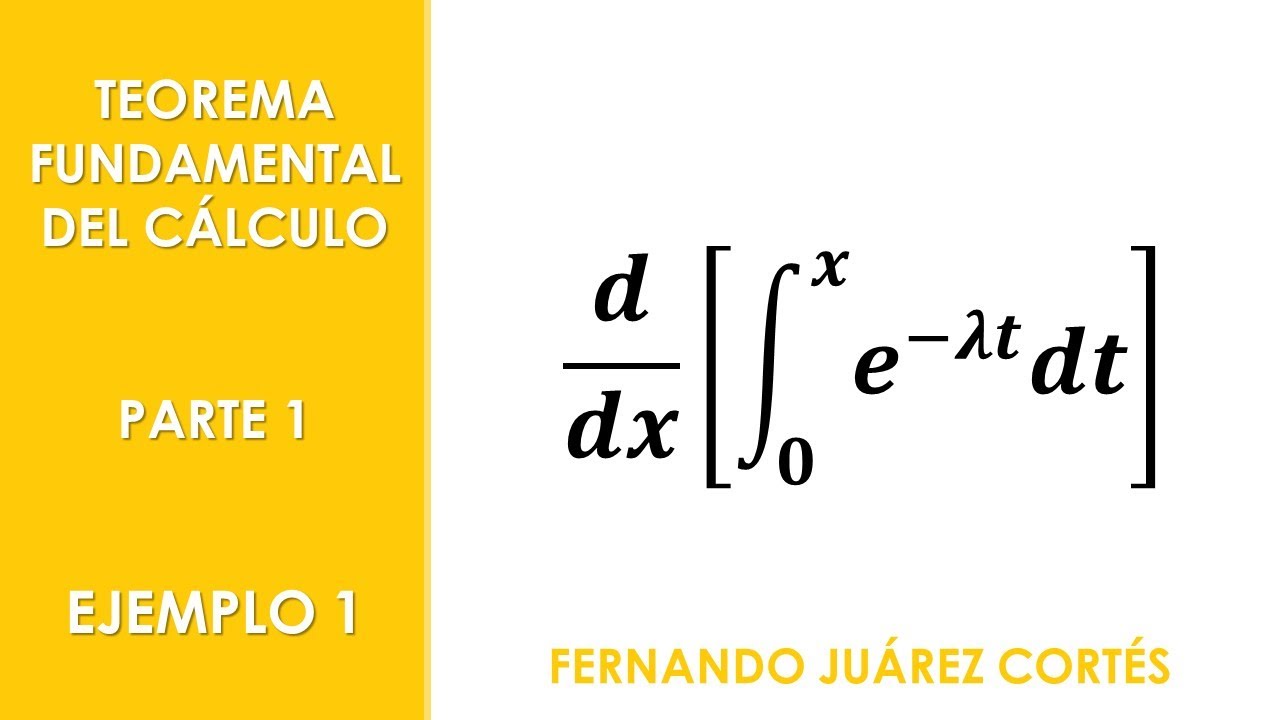 Teorema Fundamental Del Cálculo Ejemplo 1 Youtube