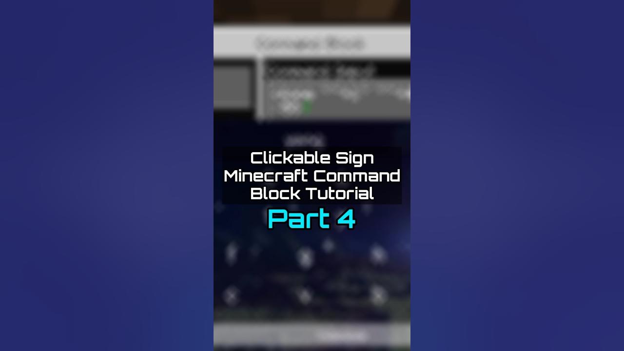 Clickable Sign Minecraft Command - Part 4 - YouTube