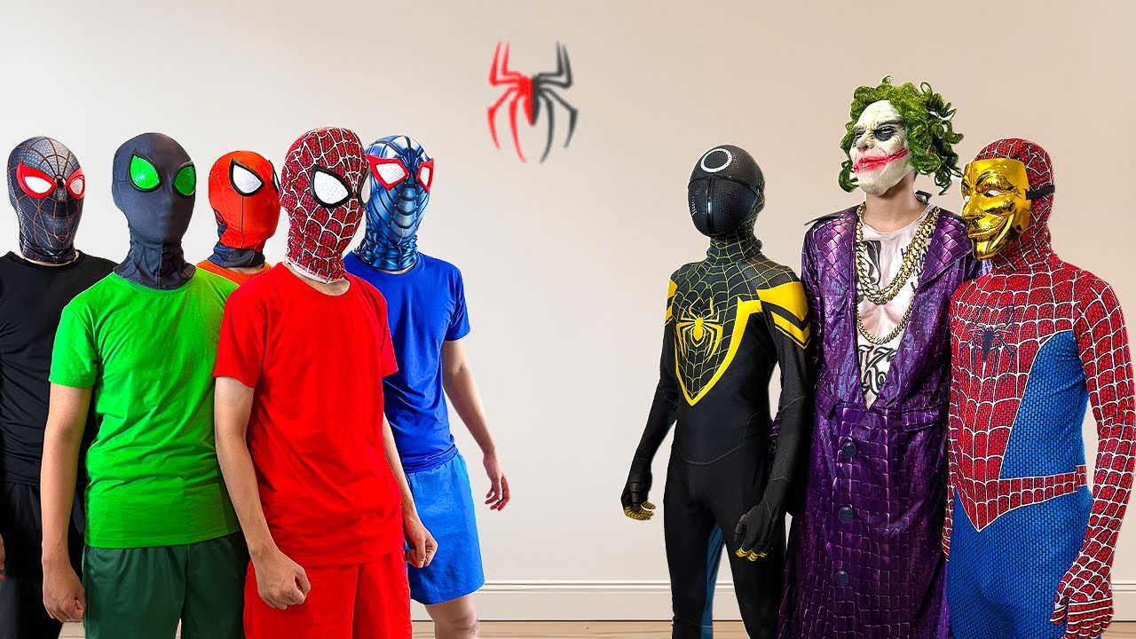 PRO 5 COLORFUL SUPER SPIDER-MAN TEAM || Who Is THE REAL HERO ?? ( Live ...