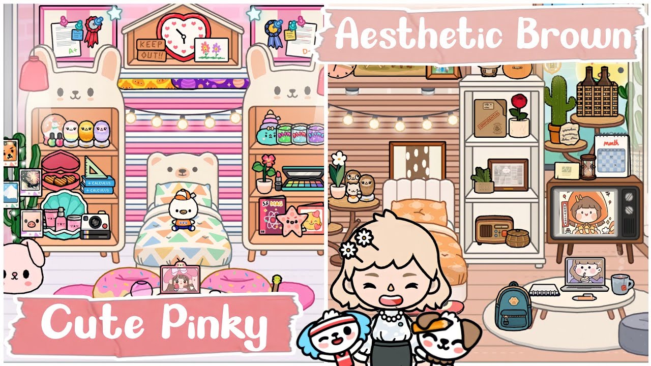 TOCA LIFE WORLD : AESTHETIC BROWN VS CUTE PINKY🍑💖 | TOCA BOCA - YouTube