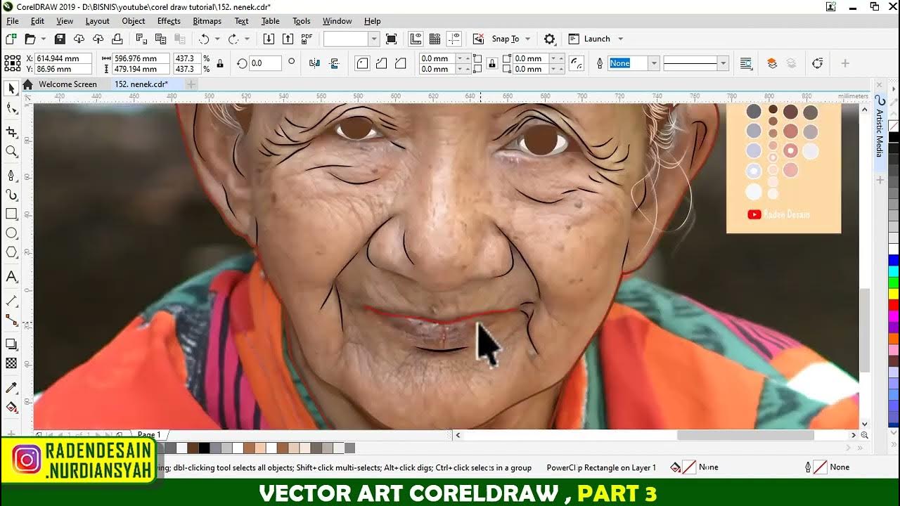 tutorial vector pemula corel draw _ part #3 - Raden Desain Official - YouTube