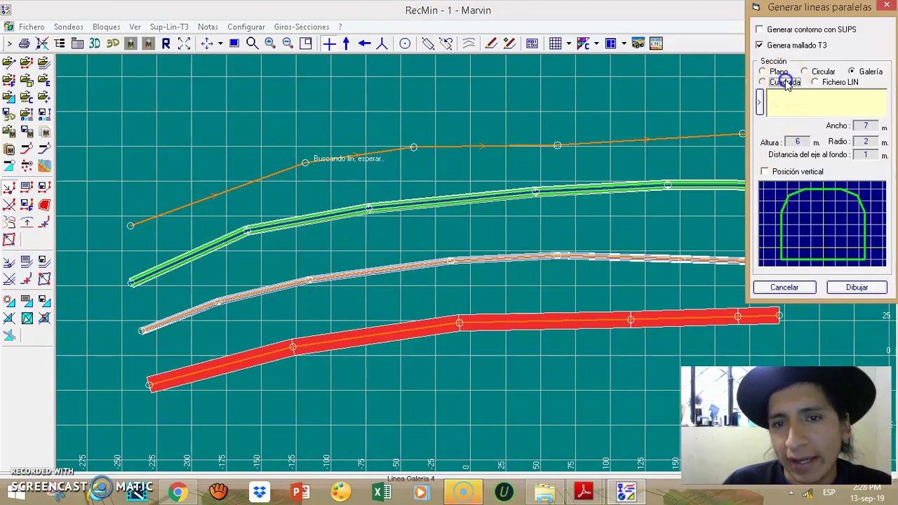 Como diseñar galerias con el software minero RecMin. Parte I. - YouTube
