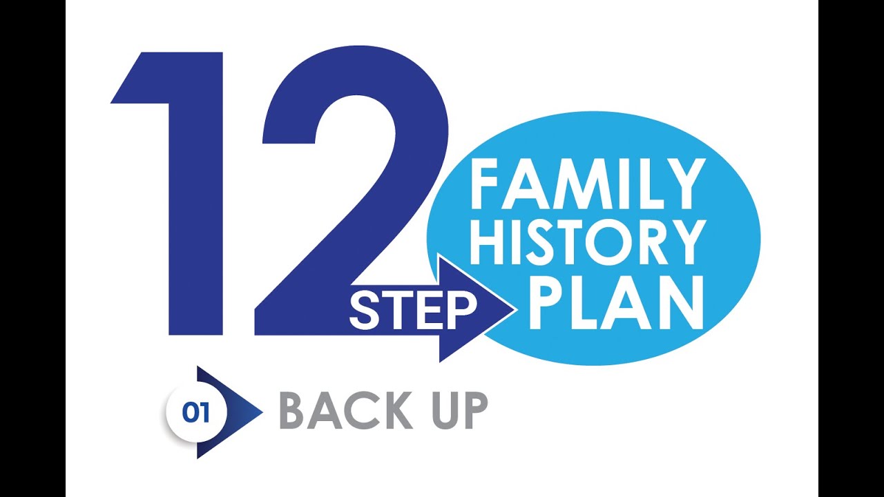 12 step family history plan. Step 1: Back Up - YouTube