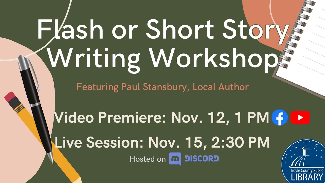 Flash or Short Story Writing Workshop With Paul Stansbury - YouTube