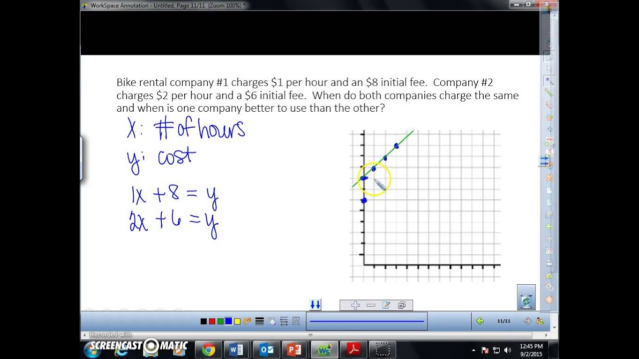 Systems Graphing Application Example - YouTube