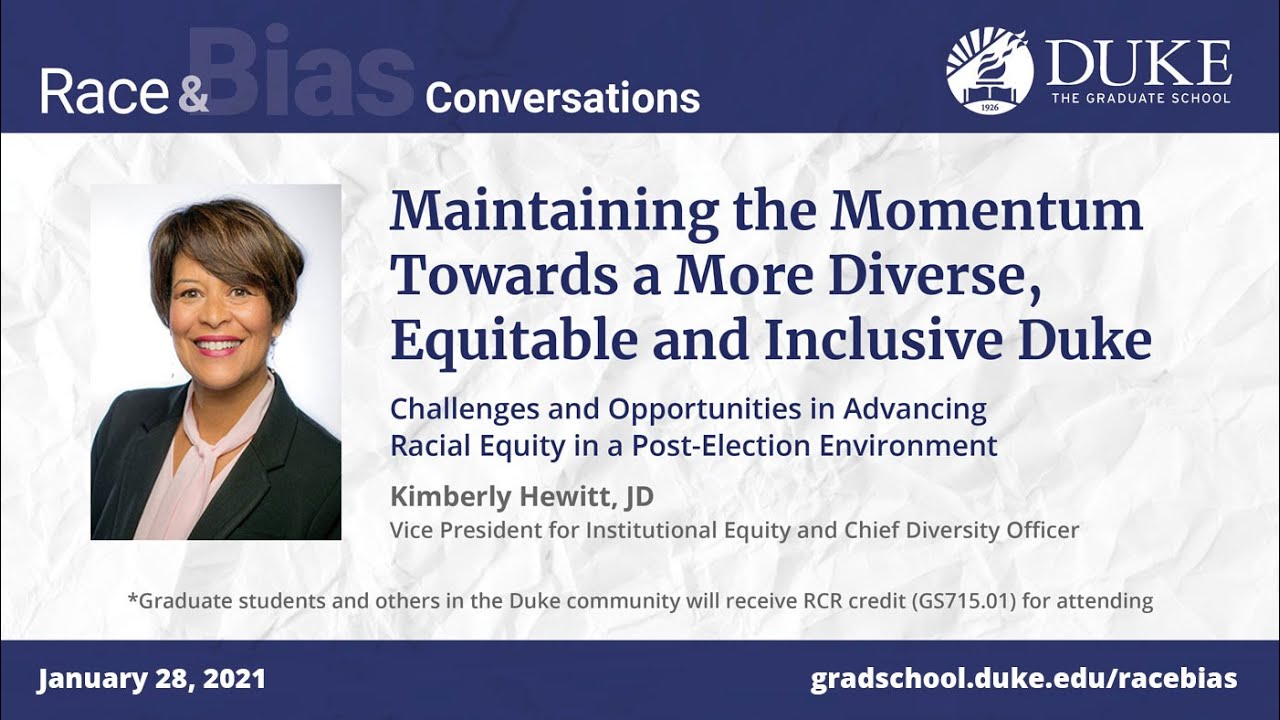 Race and Bias Conversation: Kimberly Hewitt, Duke VP for Institutional ...