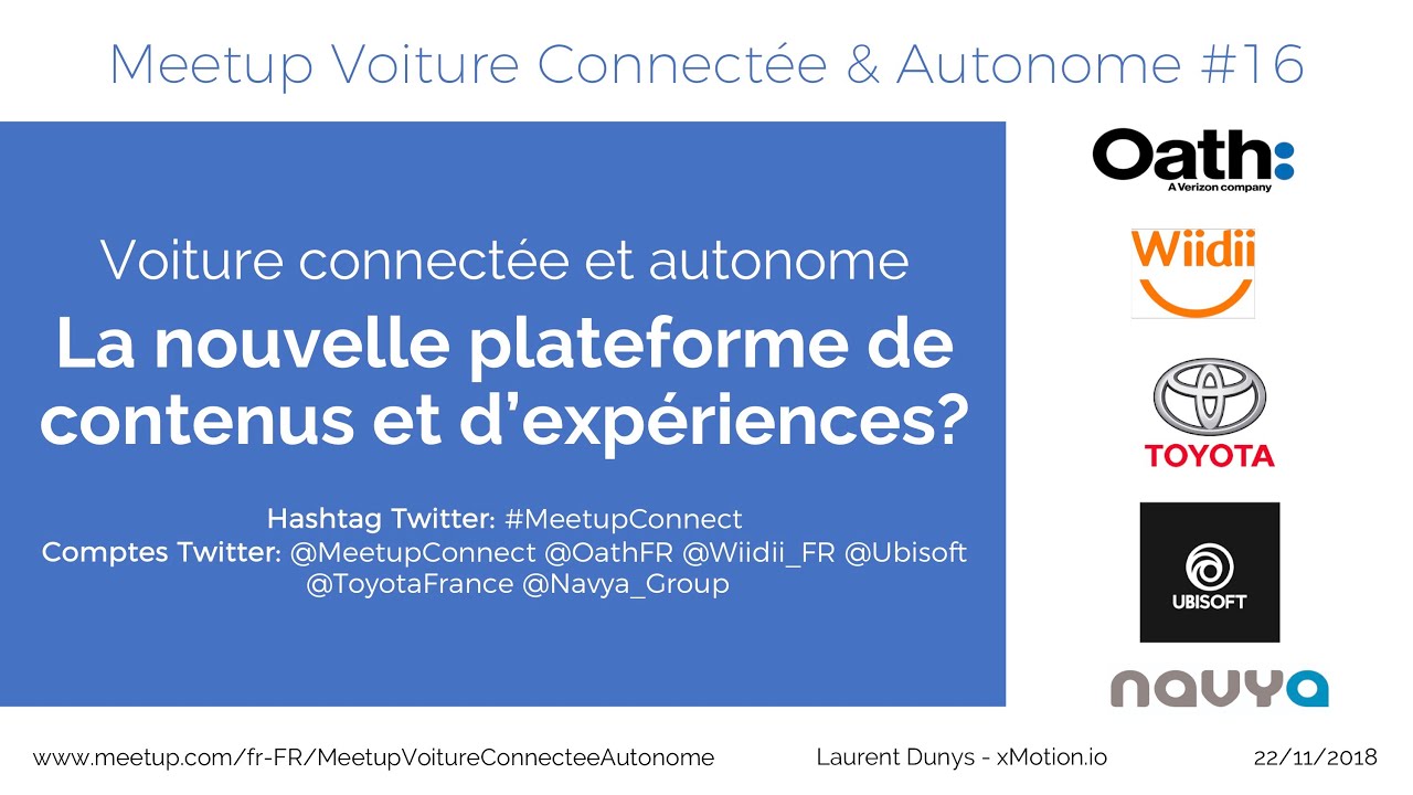 Meetup Voiture Connectée et Autonome #16 avec Verizon Media, Toyota ...