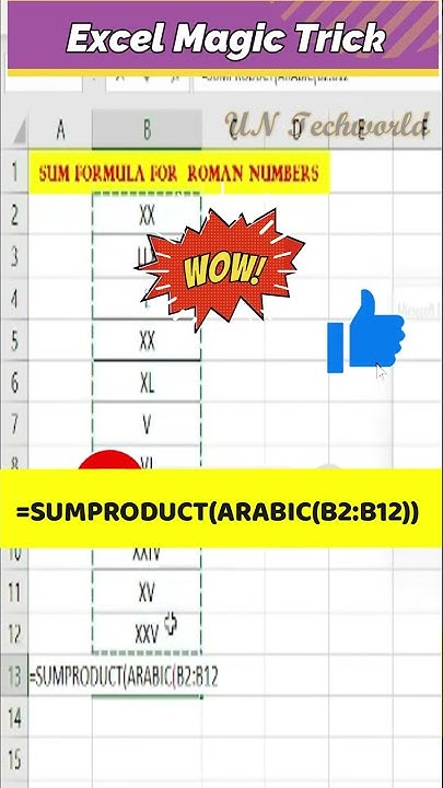 #excel #shorts | #exceltutorial | Magic Trick for Roman number calculation - YouTube