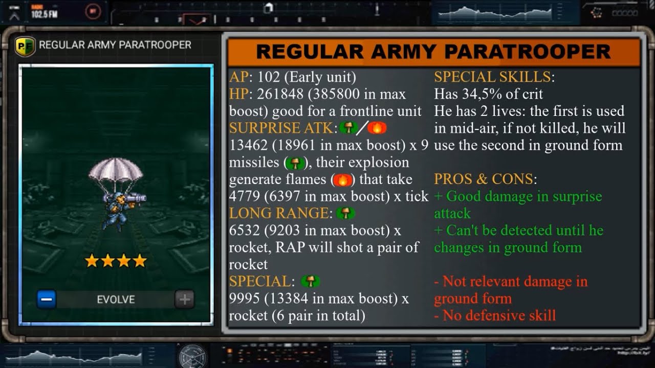 Metal Slug Attack Analysis - Regular army Paratrooper - YouTube