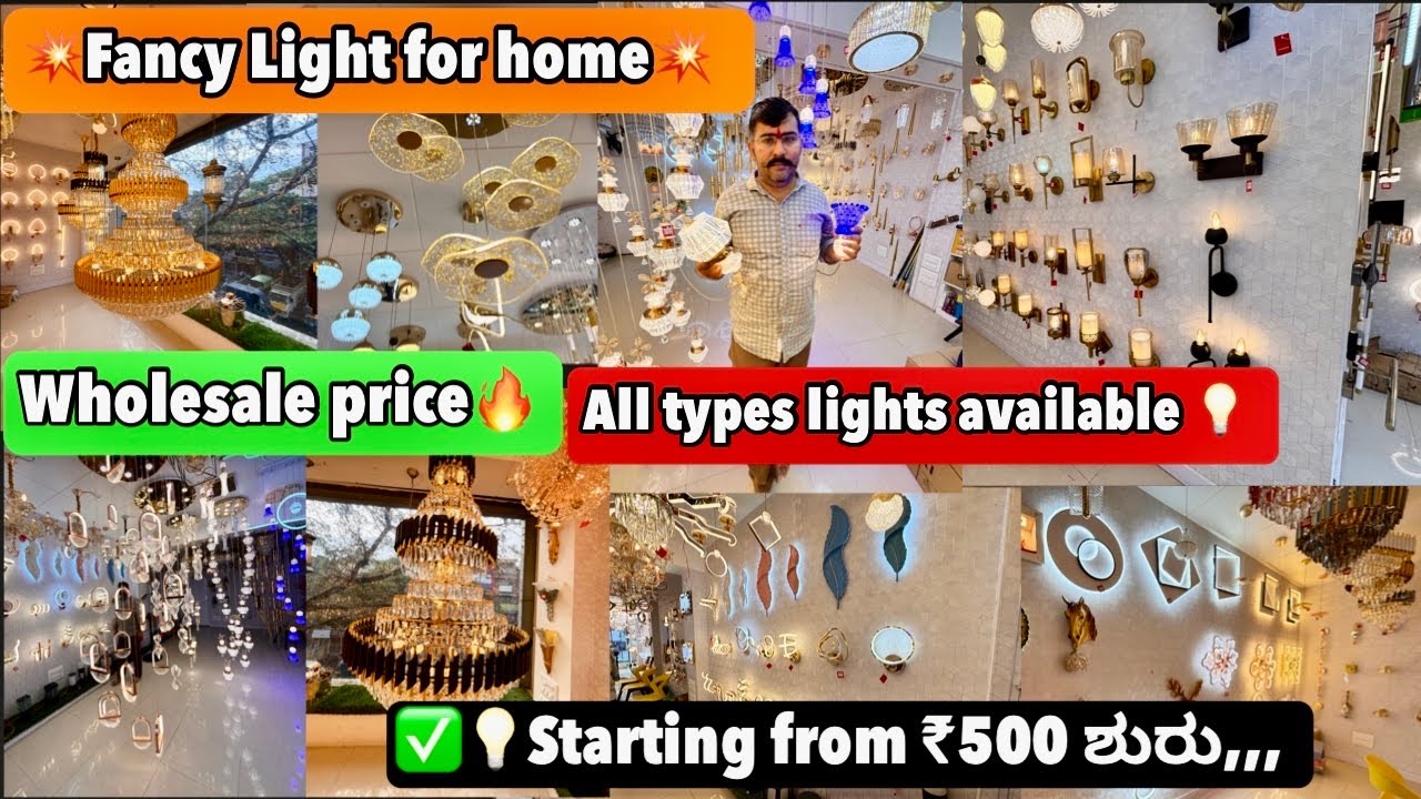 cheapest fancy Light market in Bangalore💡 fancy hanging Crystal lights ...