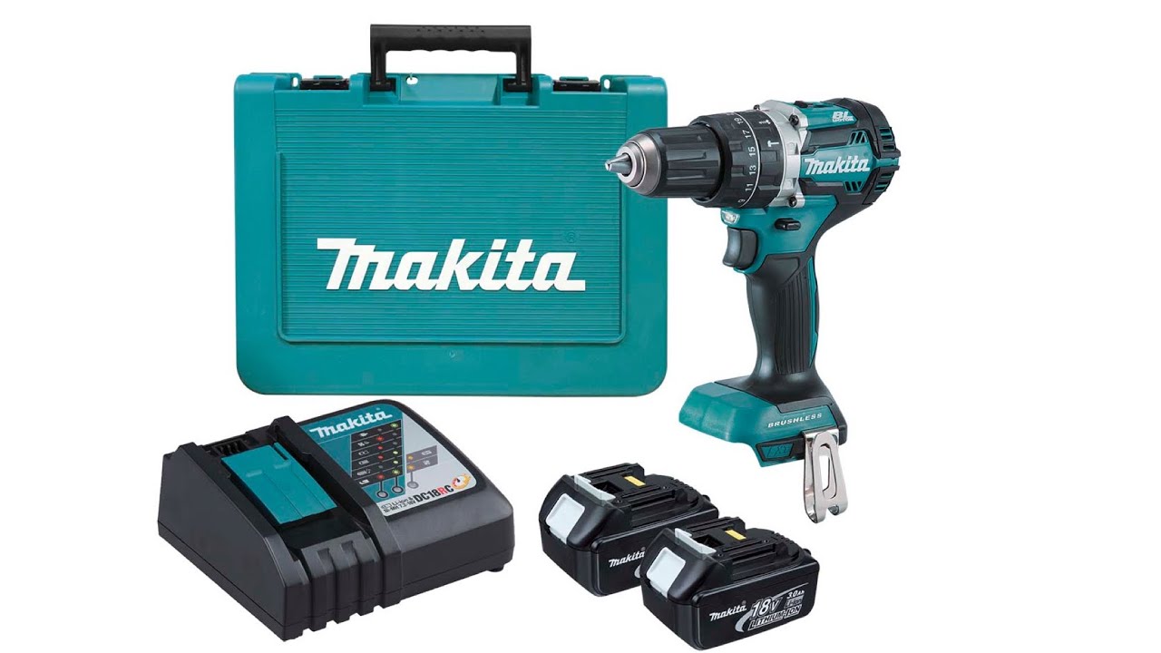 Makita DHP484RFE 18V Brushless Cordless 13mm Hammer Driver Drill ...