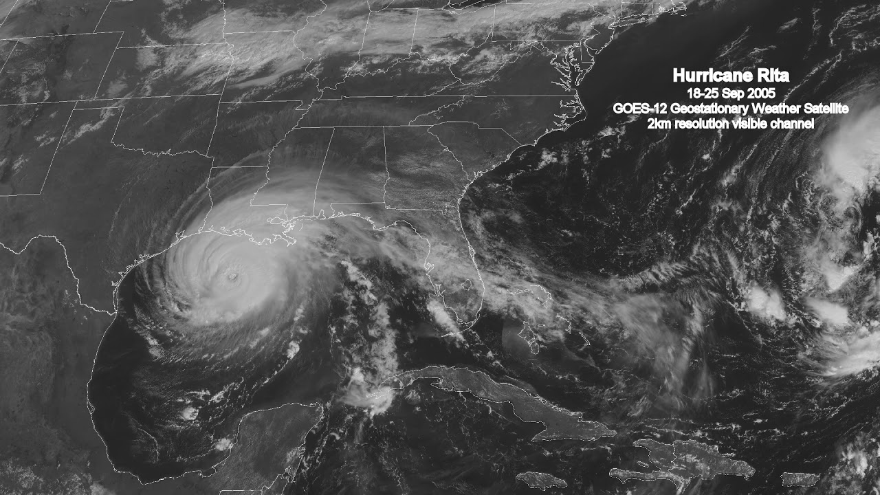 Hurricane Rita 18-25 Sep 2005 GOES-12 1080p vis 10fps - YouTube