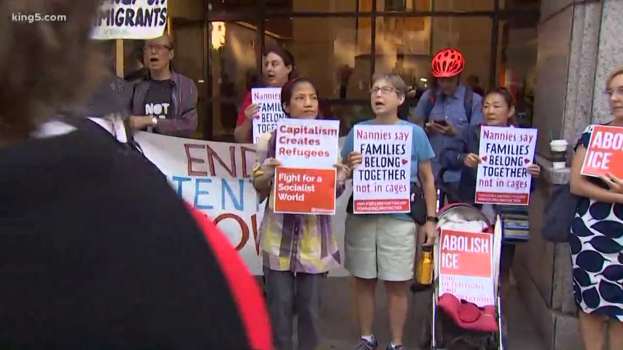 Protests outside Seattle ICE offices - YouTube