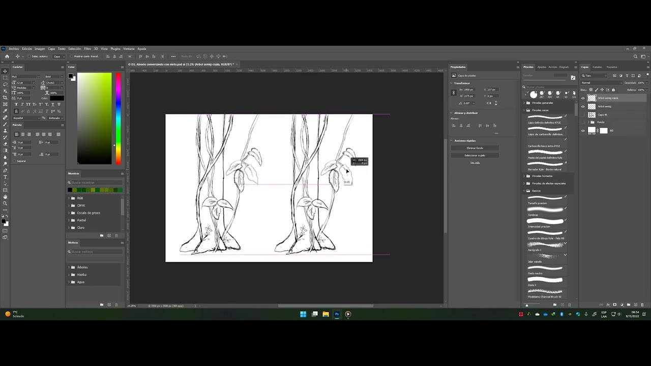 Drawing with pencil a landscape of the Amazon jungle | Part 1 - YouTube