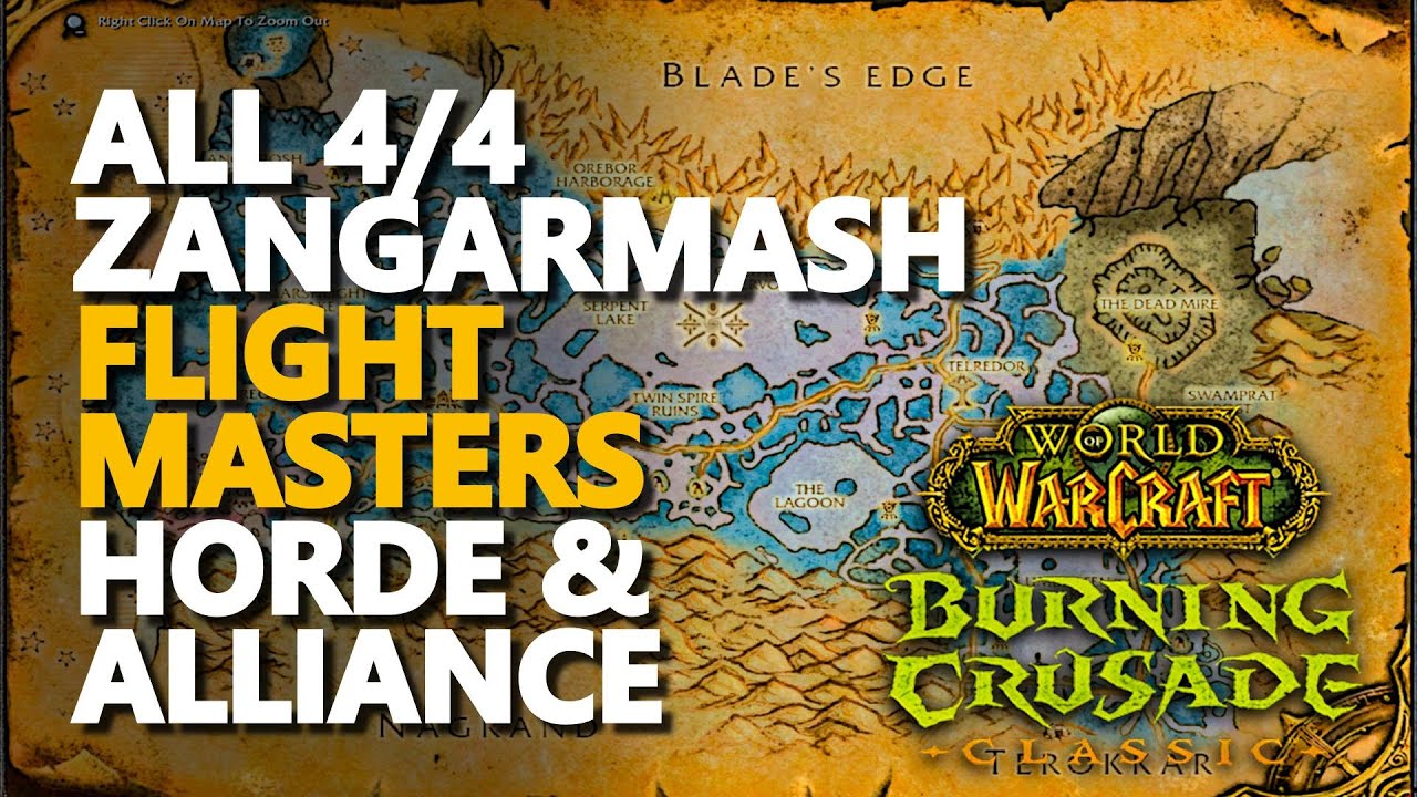 All Zangarmarsh Flight Master Location WoW TBC Classic - YouTube