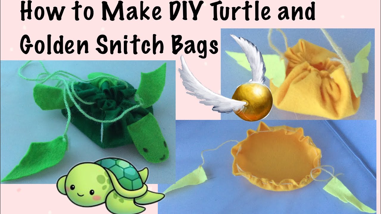 How to Make DIY Turtle and Golden Snitch Bags - YouTube
