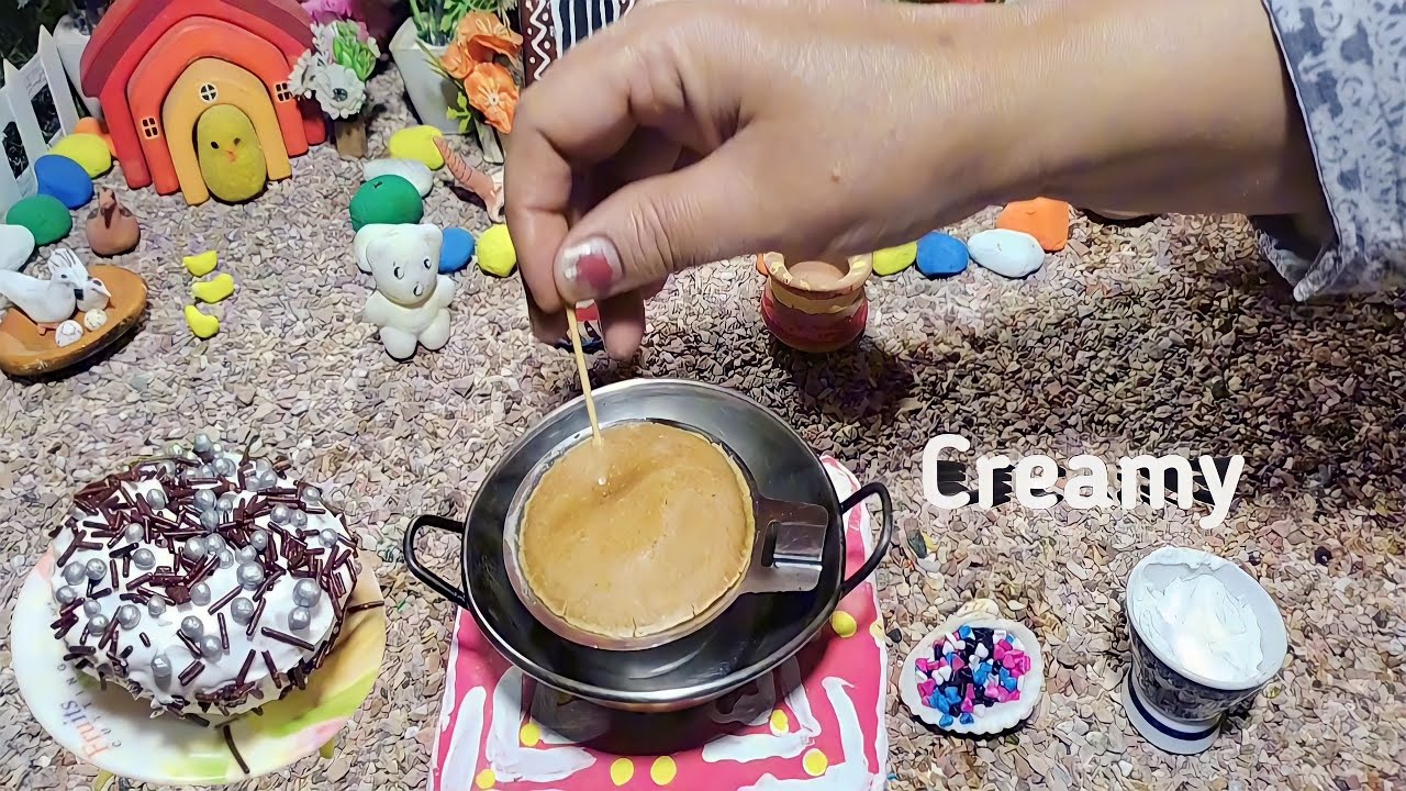 Creamy Cake decorating | Mini Cakes | Mini biscuit Cake | Miniature ...