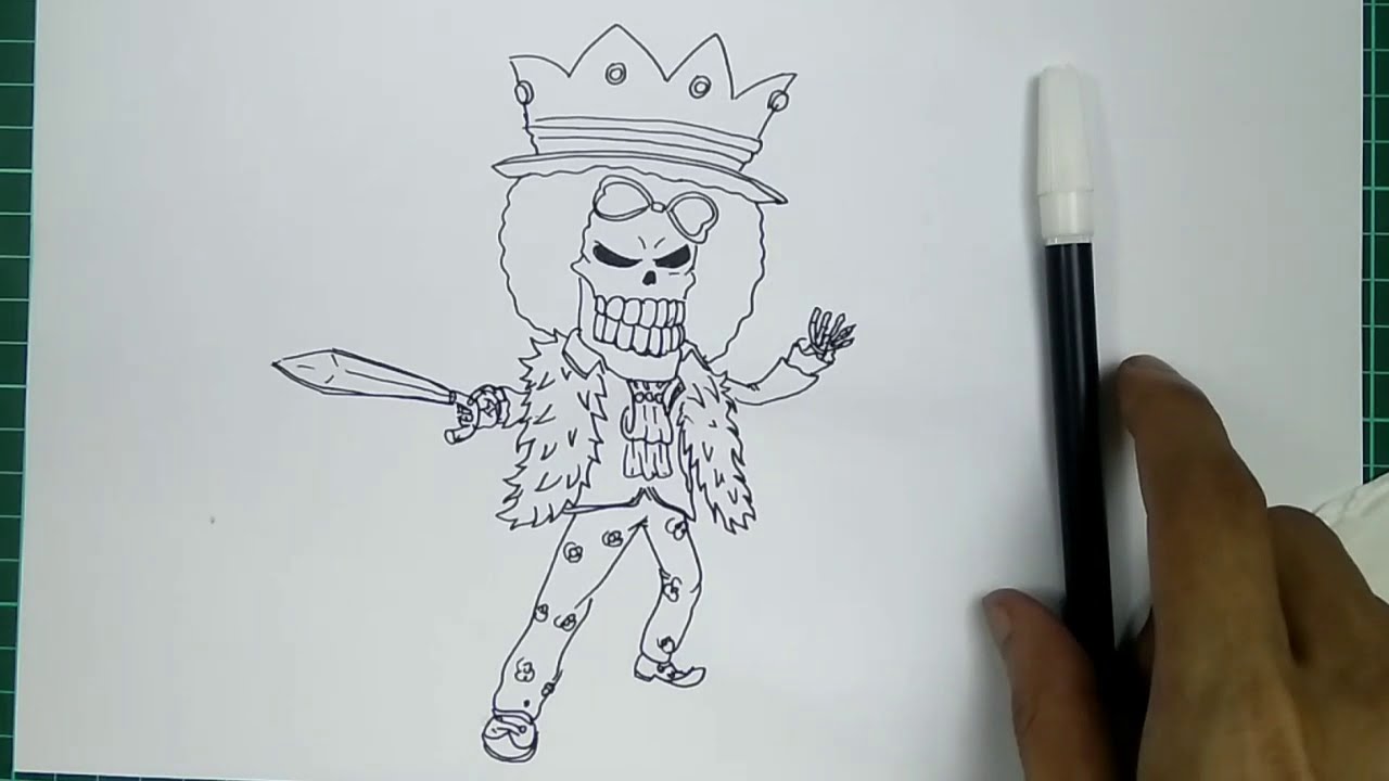 How to Draw a BROOK ONE PIECE CHARACTER Step by Step - YouTube