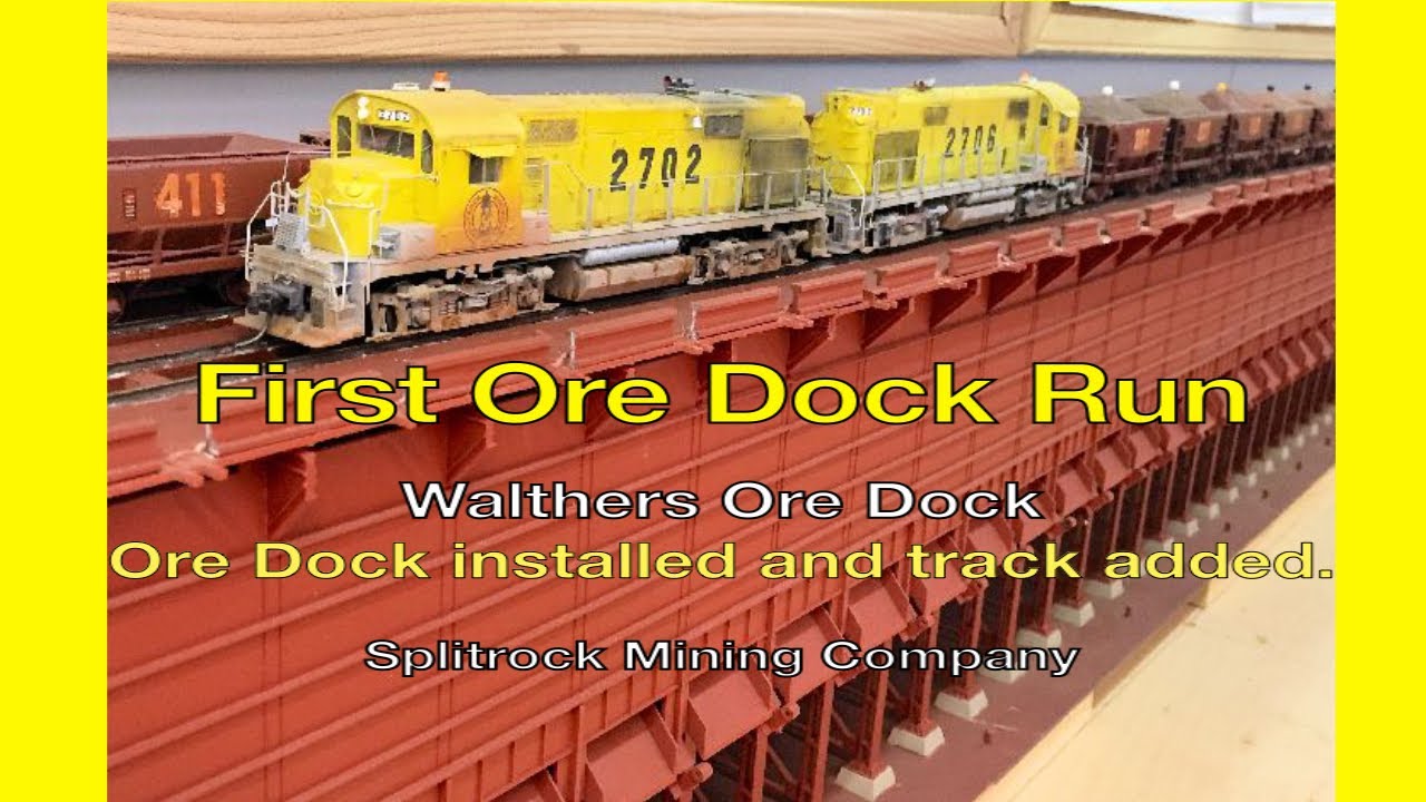First ore dock run. Walthers ore dock is installed and operation begins ...