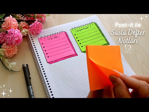 FANCY NOTES WITH POST-IT 📒 NOTEBOOK DECORATION IDEAS ✍️ COOL SCHOOL SUPPLIES 🤩 AESTHETIC NOTES