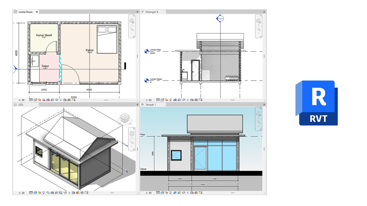 Tutorial Revit - Pengenalan Dasar | Membuat Model Rumah Mikro - 2 - YouTube