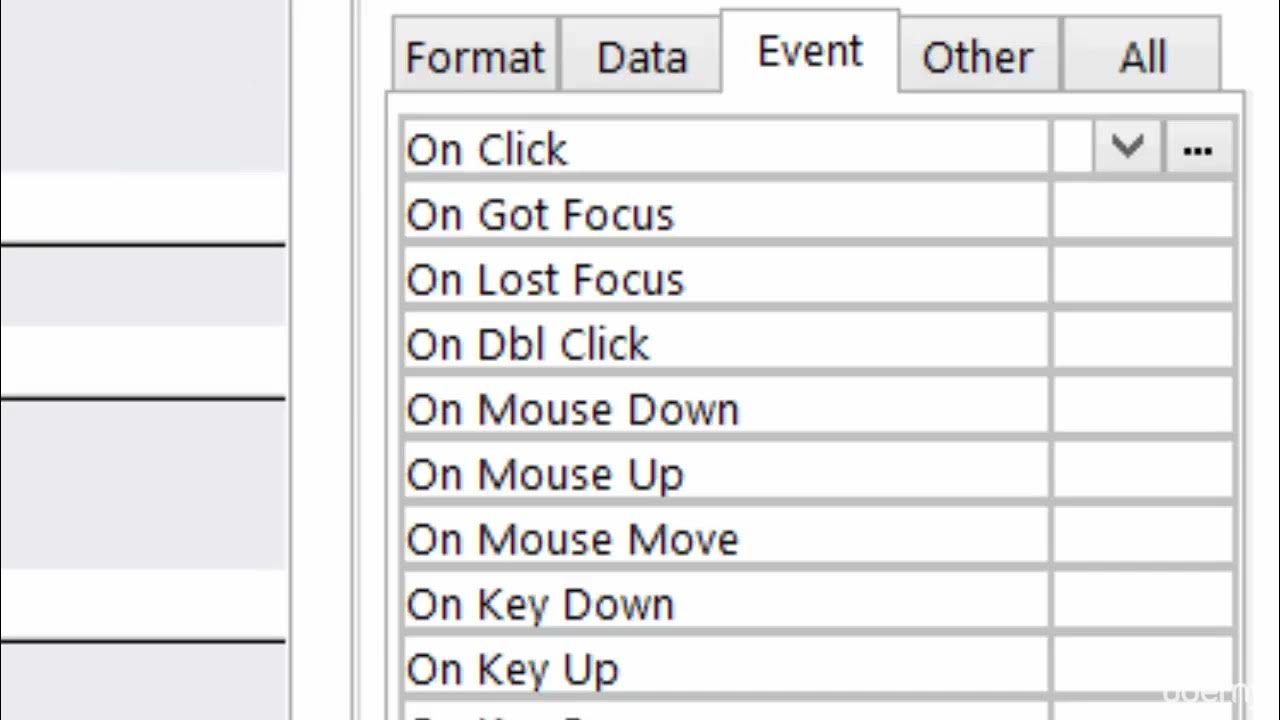 Access VBA Events Attached to Objects Explained: Click Events - YouTube