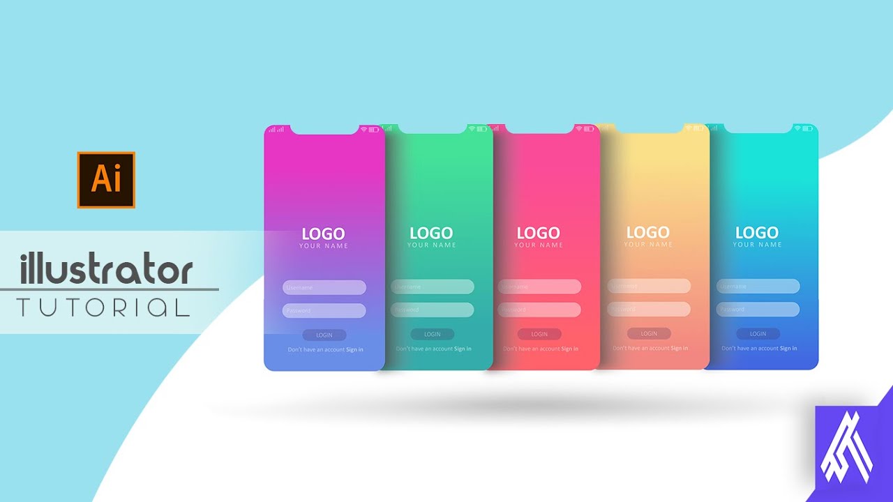 Simple Mobile App Mockup ll Adobe Illustrator CC Tutorial - YouTube