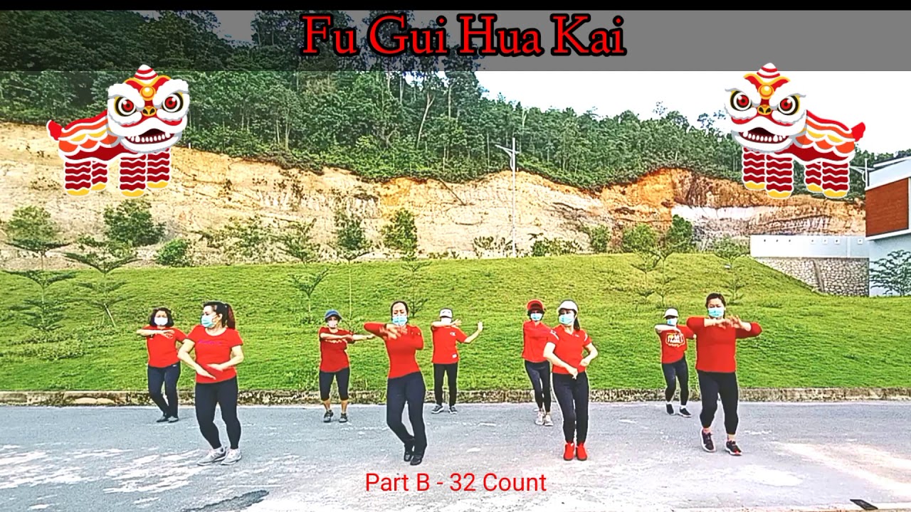 Fu Gui Hua Kai - Line Dance (Beginner) - YouTube