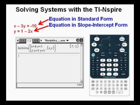 Solving Systems with the TI Nspire So Easy It's Like Cheating - YouTube
