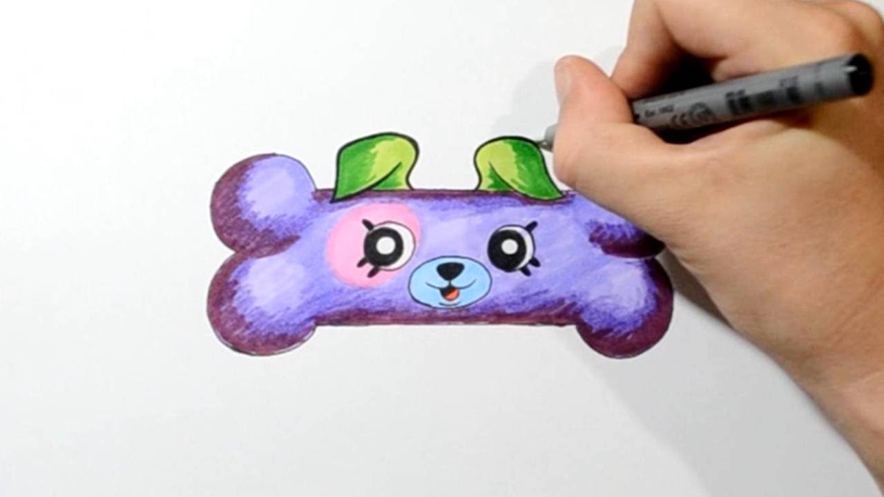 How to Draw Bone Adette Petkins Shopkins - Toy Toons - YouTube