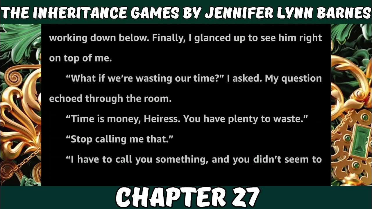 The Inheritance Games by Jennifer Lynn Barnes (Chapter 27) - YouTube